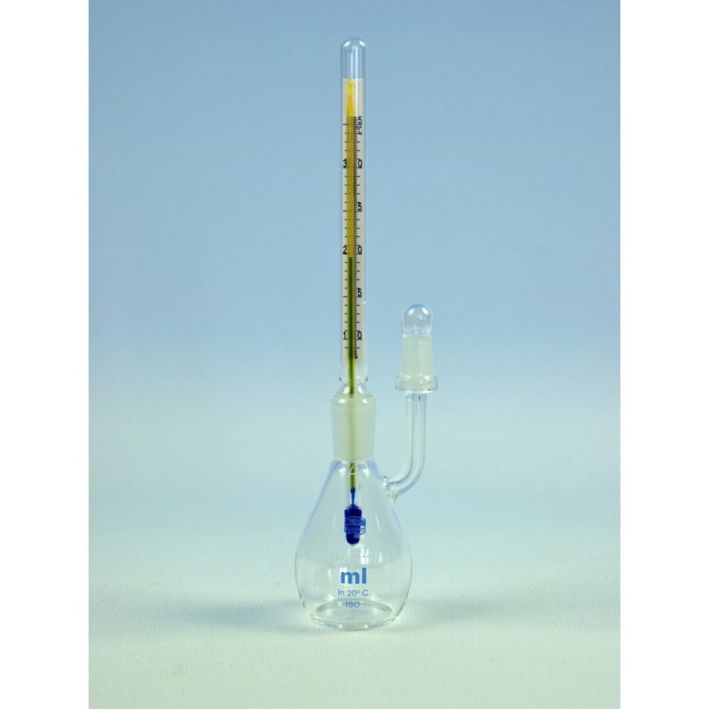 Pyknometer mit eingeschliffenem Thermometer